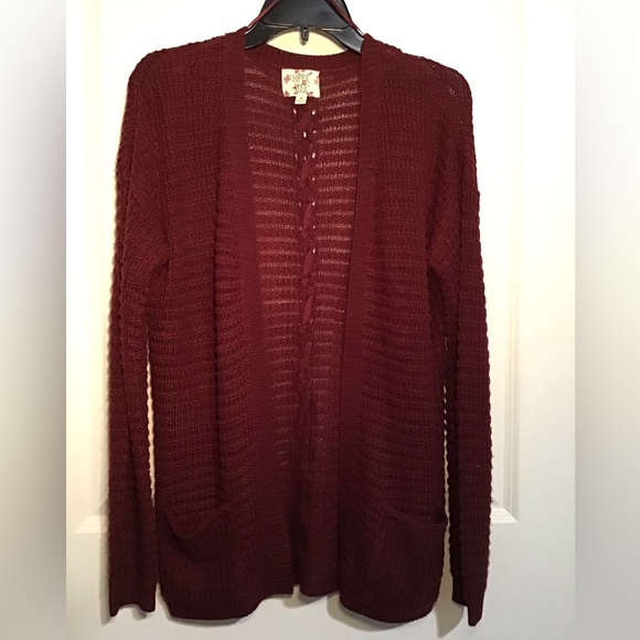 Hippie Rose | Sweaters | Hippie Rose Deep Burgundy Cardigan | Poshmark
